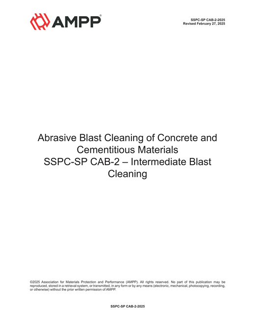 Abrasive Blast Cleaning of Concrete and Cementitious Materials - SSPC-SP CAB-2 -Intermediate ...